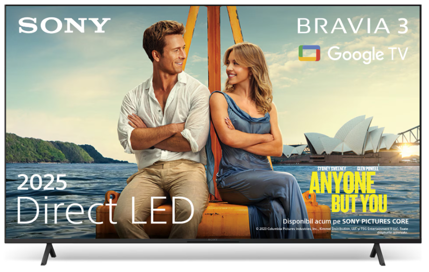 Televizor Sony BRAVIA 3 LED 65S35, 164 cm, Smart Google TV, 4K Ultra HD ...